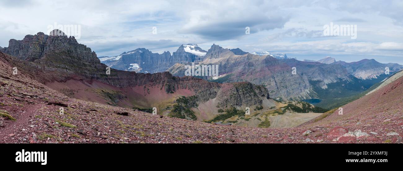 View from Red Gap Pass, Glacier National Park, Montana, USA Stock Photo ...