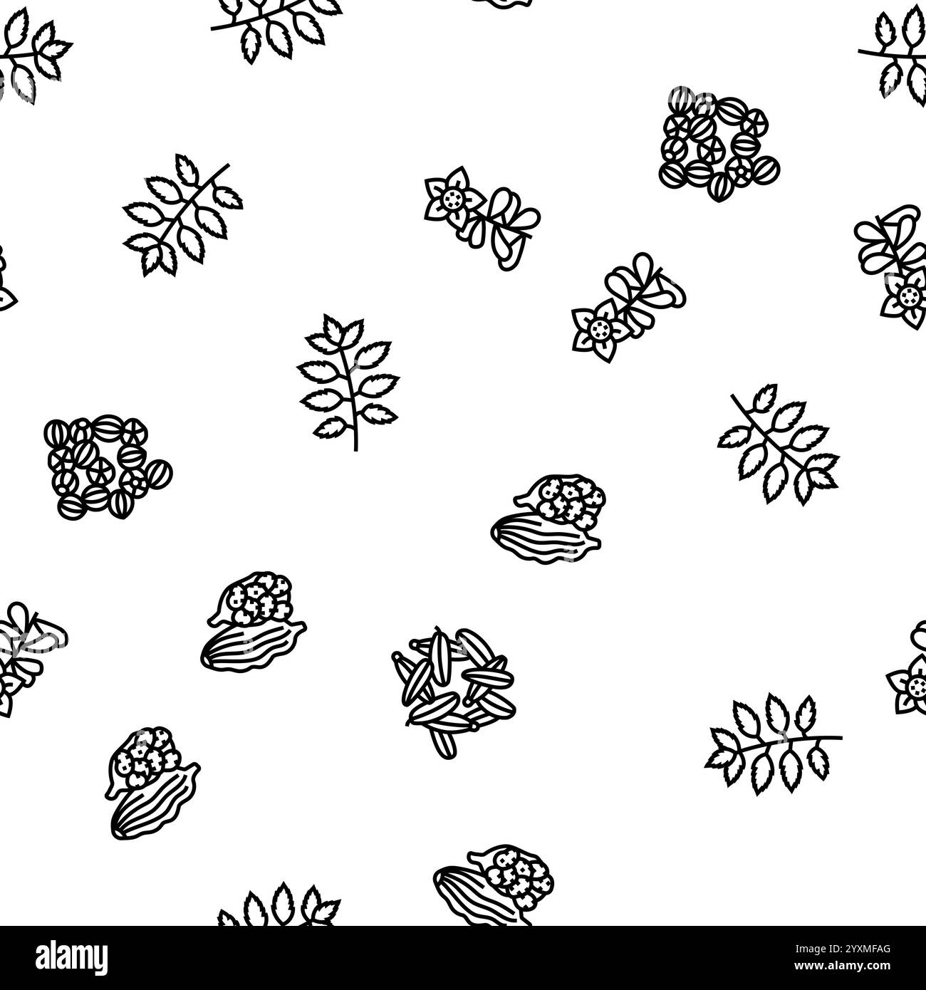 ayurvedic herbs medicine health seamless pattern vector Stock Vector ...