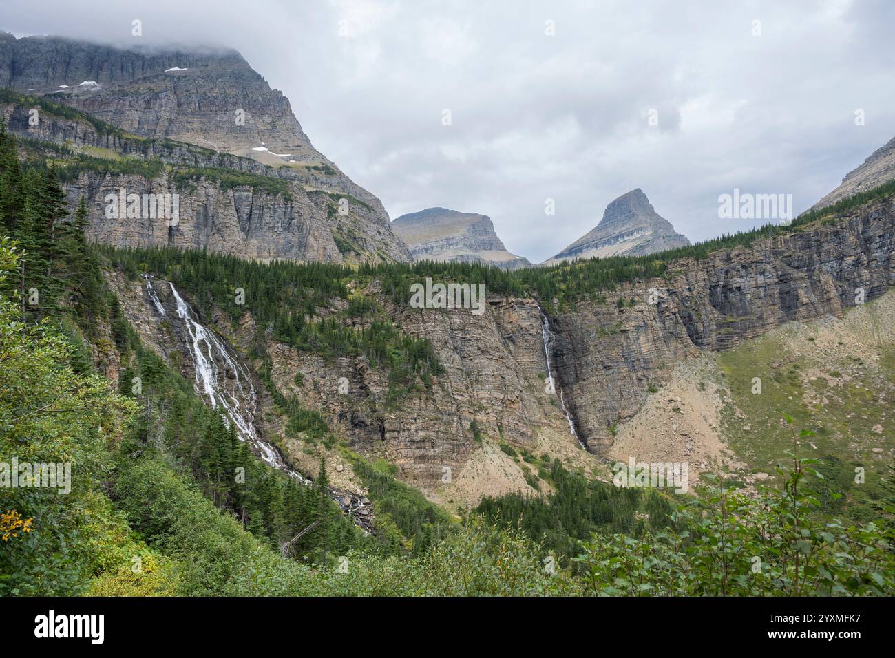 Astina and Palota Falls, near Stoney Indian Pass, Glacier National Park ...