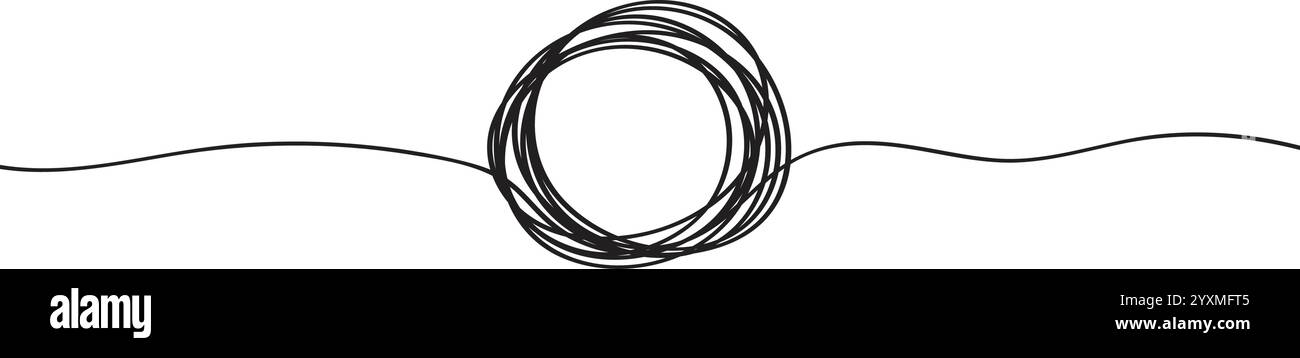 Circle line one frame art hand single shape vector zen drawn abstract ...