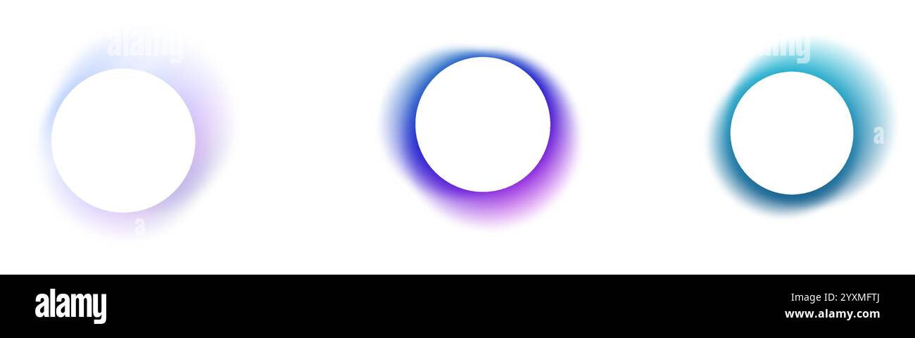 Y2K gradient shapes with blue blur colors. Abstract, fluid color. Flat ...