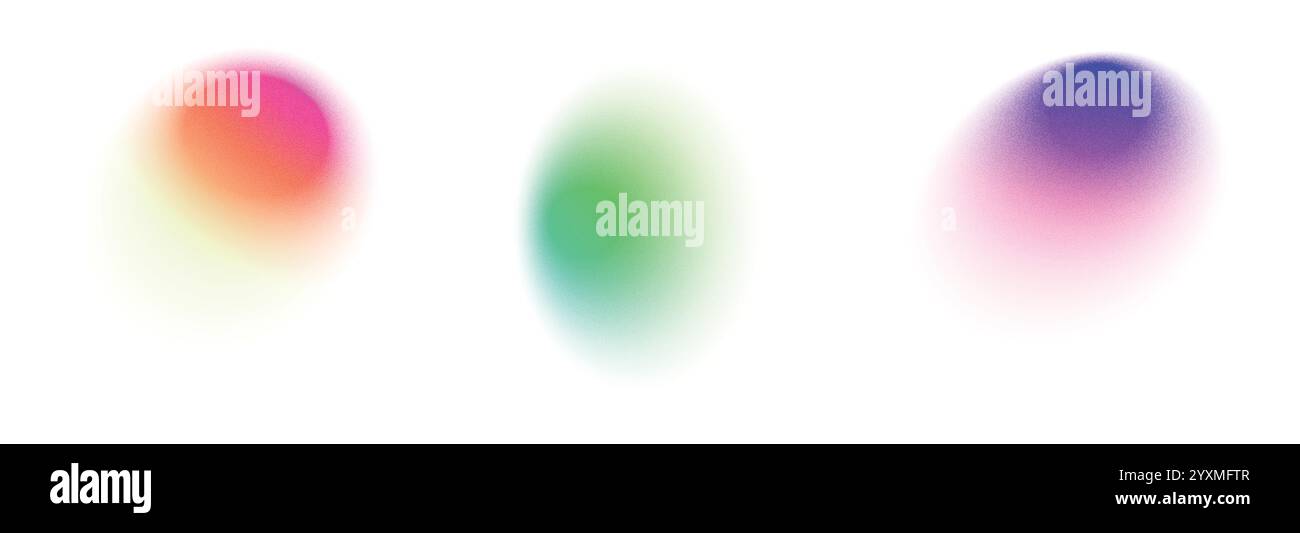 Y2K gradient shapes with blue blur colors. Abstract, fluid color. Flat ...