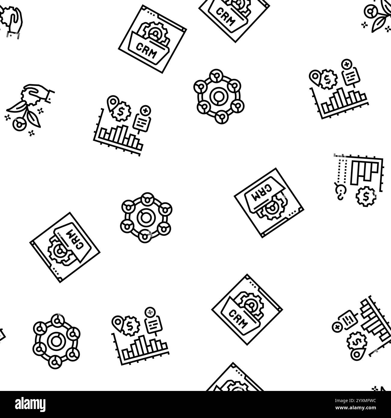 Business Process Efficiency Seamless Pattern Vector Stock Vector Image