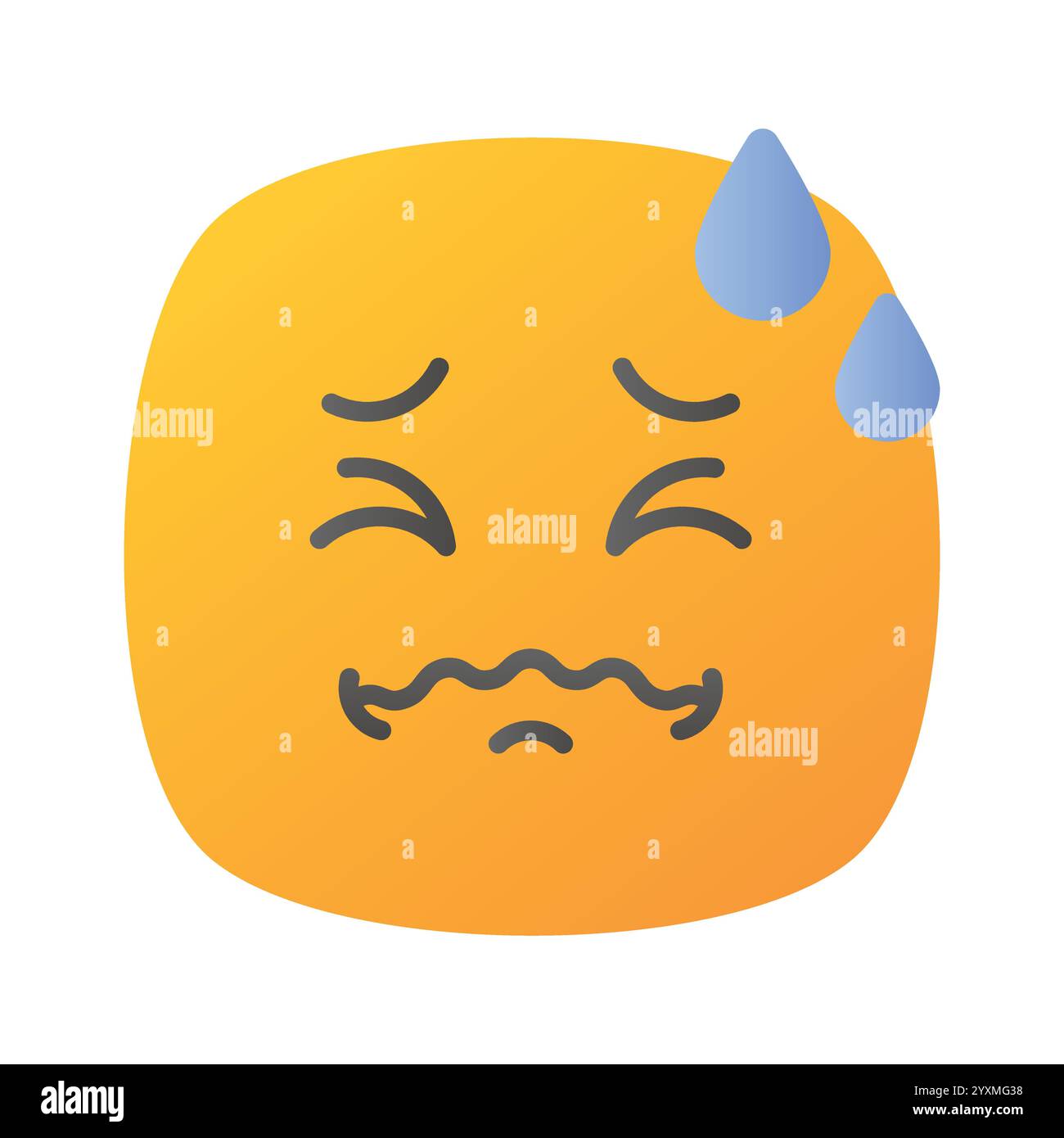 Painful expression, trendy icon of pain emoji, editable vector Stock ...