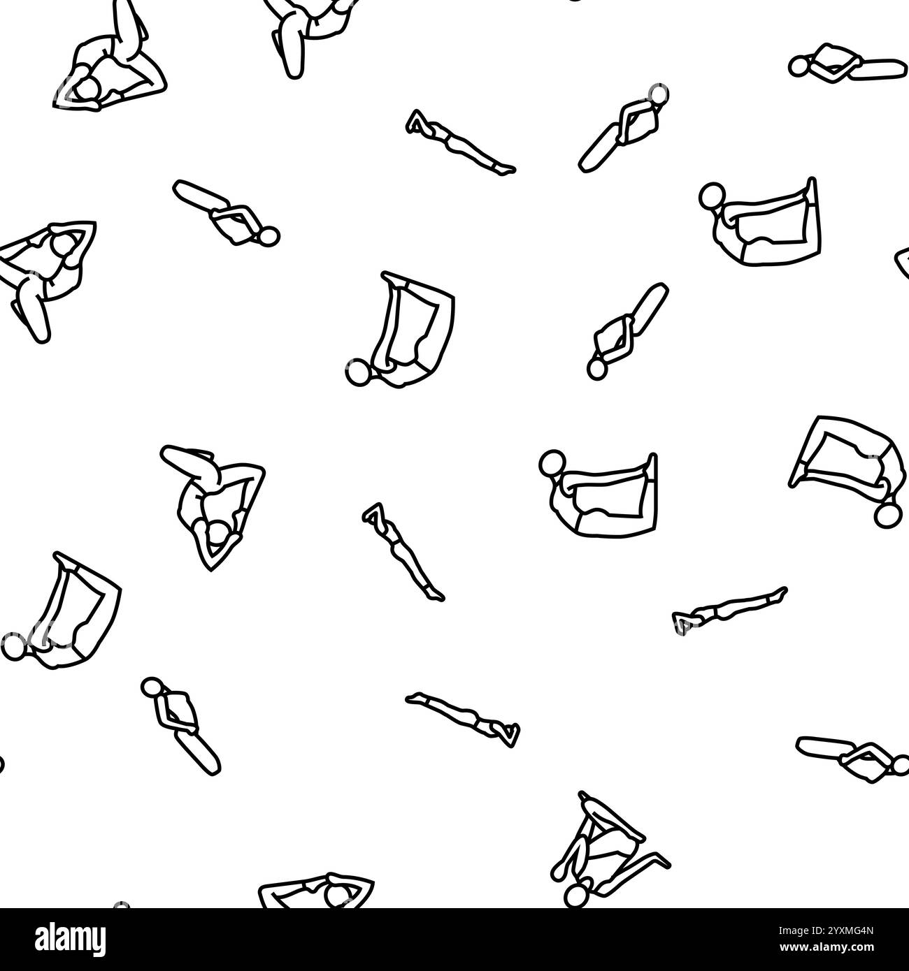 yoga exercises sport health seamless pattern vector Stock Vector Image ...