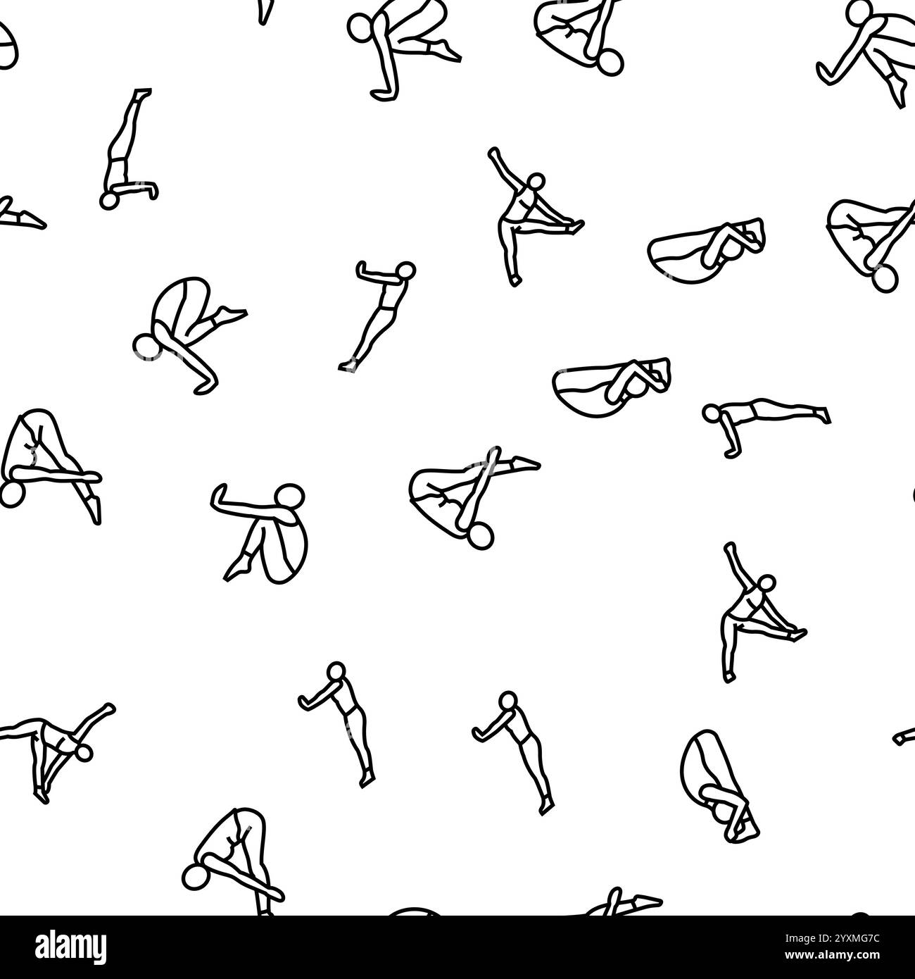 yoga exercises sport health seamless pattern vector Stock Vector Image & Art - Alamy