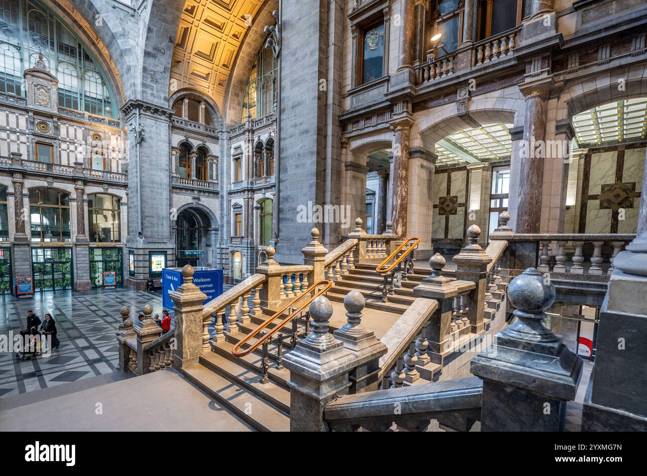 Inside Central train station in Antwerp Belgium Stock Photo - Alamy