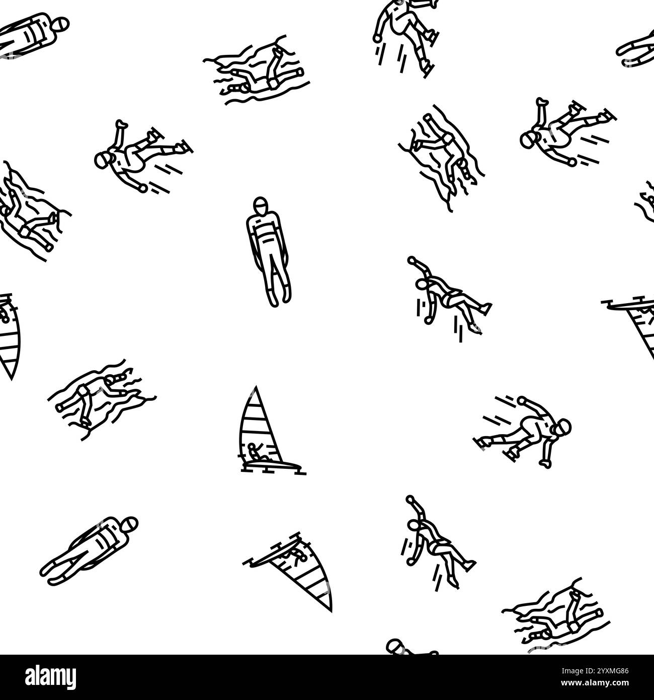 winter sport ski snow jump seamless pattern vector Stock Vector Image ...