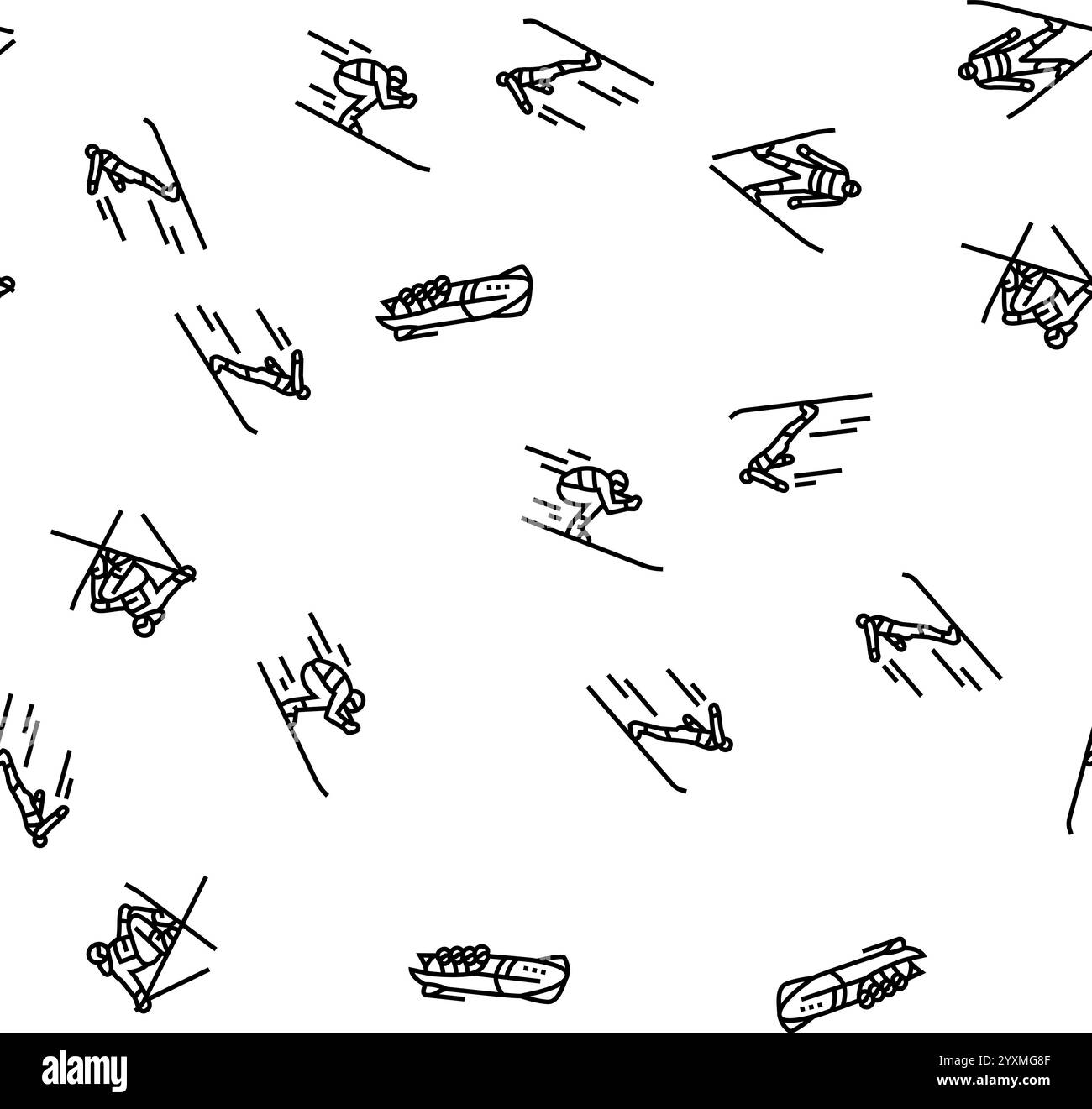 winter sport ski snow jump seamless pattern vector Stock Vector Image ...