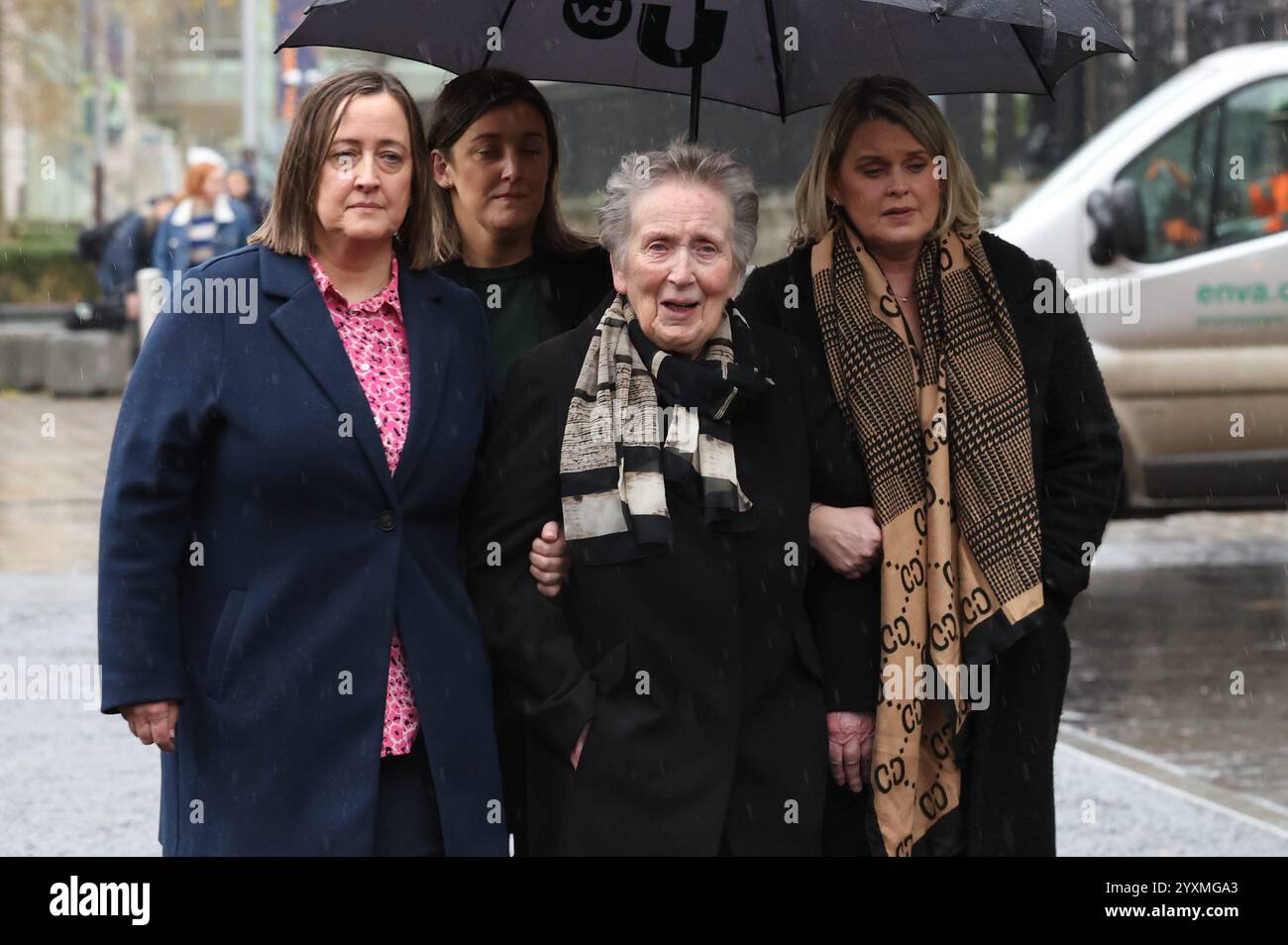 Bridie Brown (centre), the widow of Sean Brown, with daughters Siobhan ...