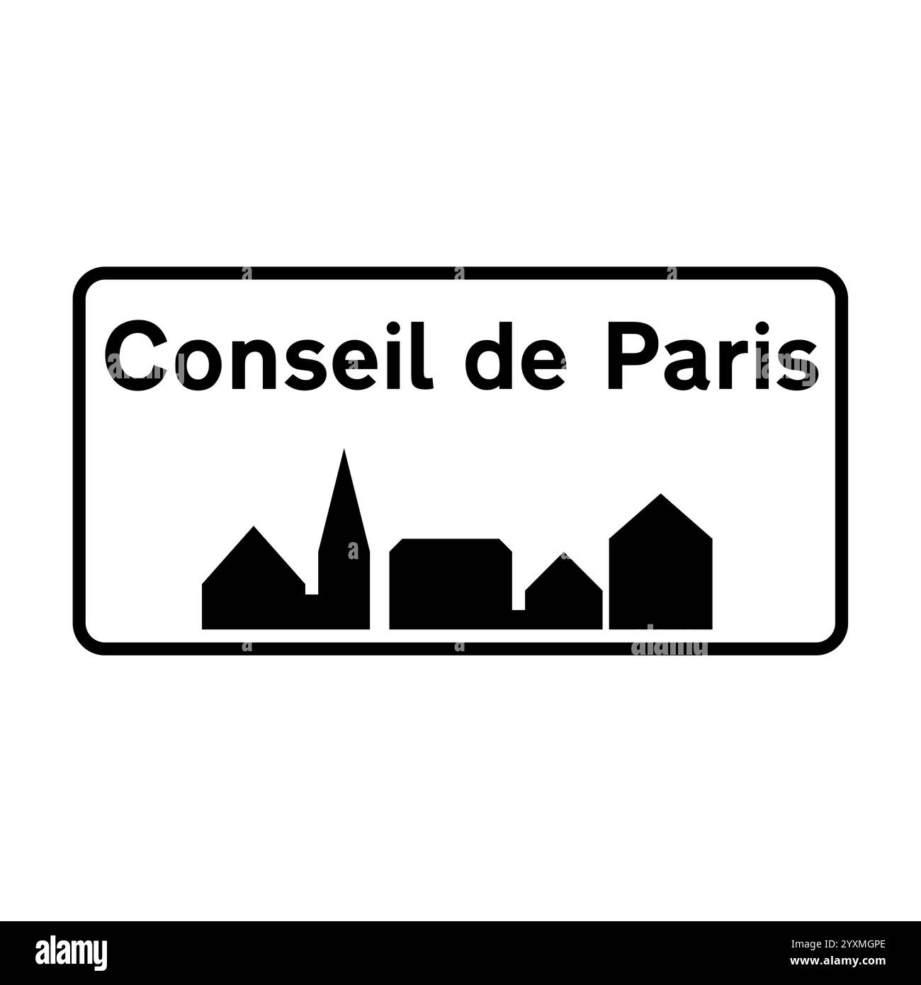 Council of Paris symbol icon called conseil de Paris in French language ...