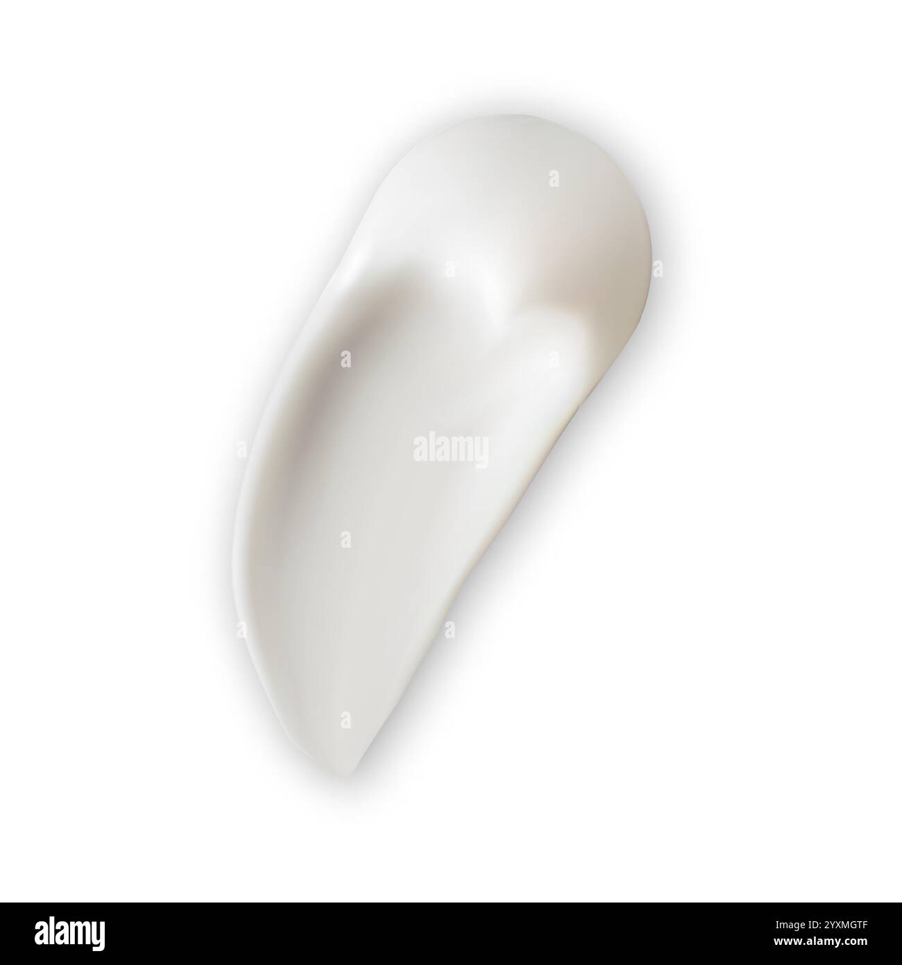 Skin cream stroke, beauty product smear texture illustration. White creamy moisturizer drop ...