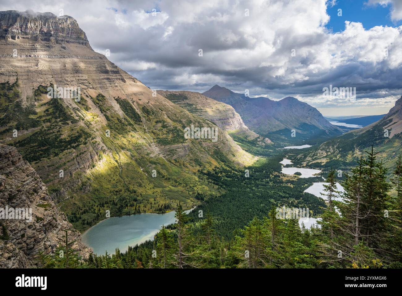 View of Bullhead Lake from Swiftcurrent Pass, Glacier National Park ...