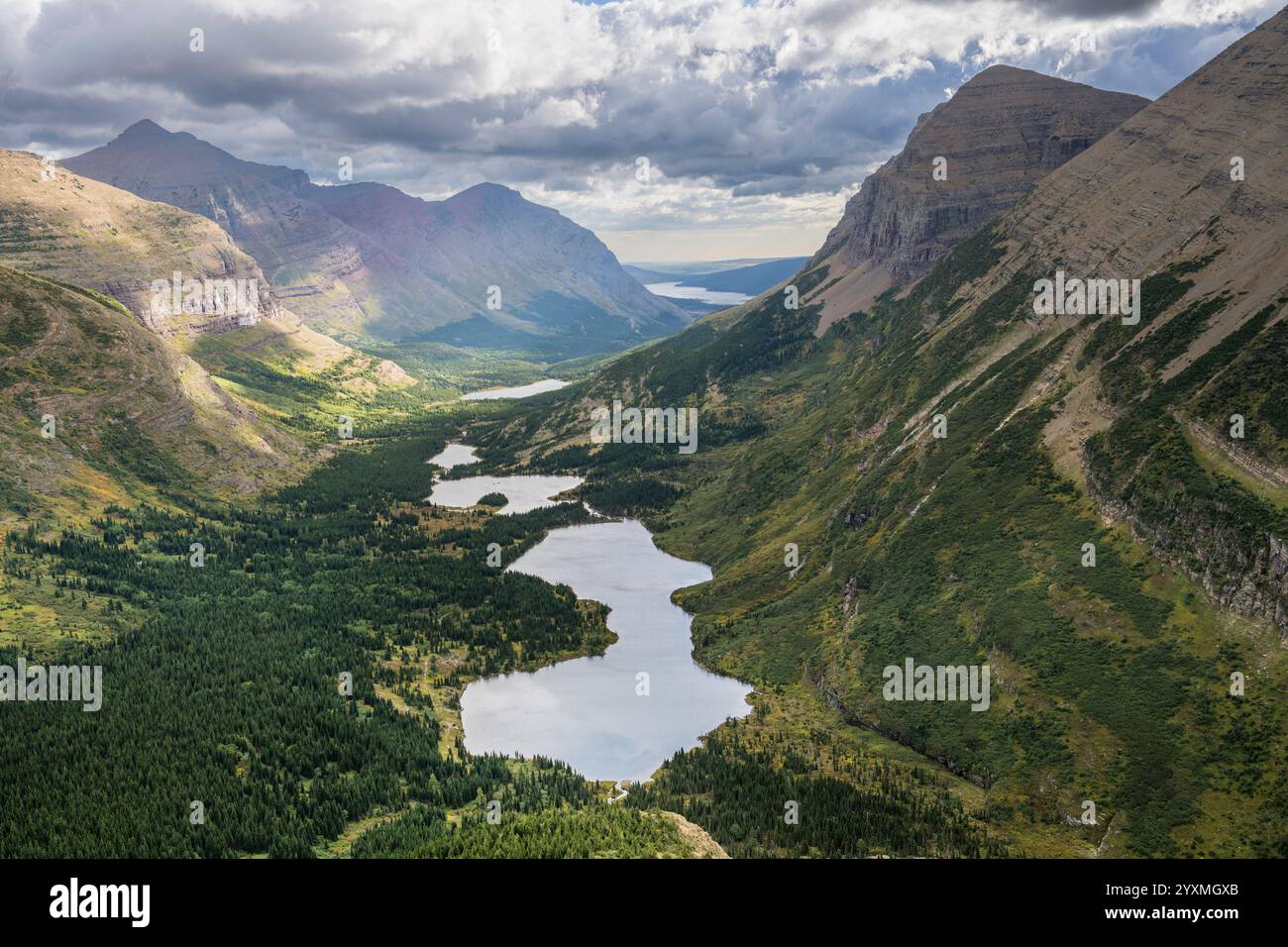 View of Bullhead Lake from Swiftcurrent Pass, Glacier National Park ...