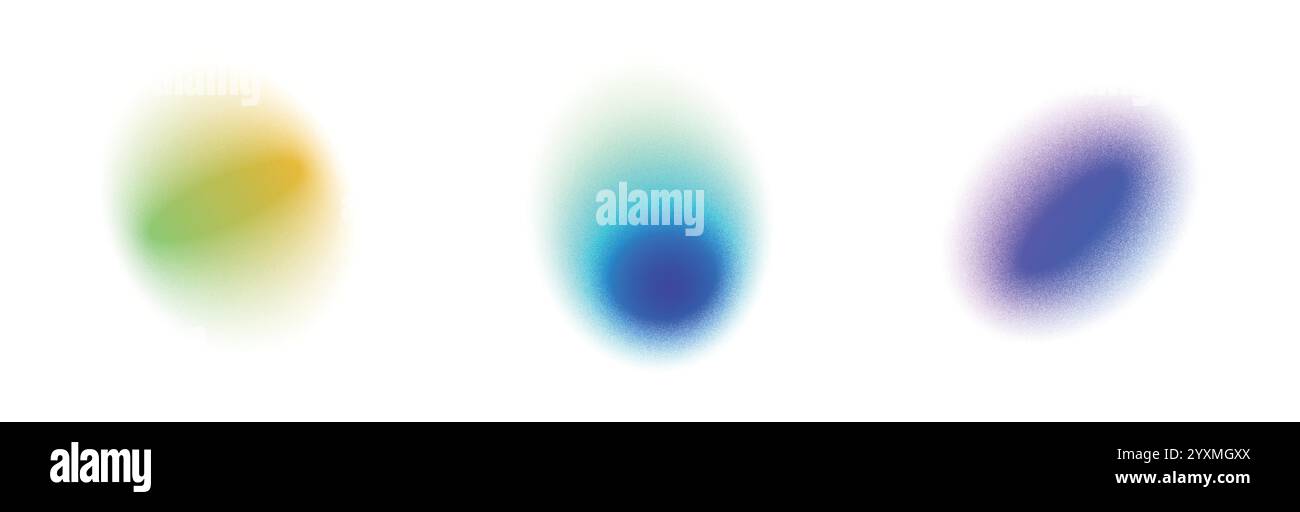 Y2K gradient shapes with blue blur colors. Abstract, fluid color. Flat ...