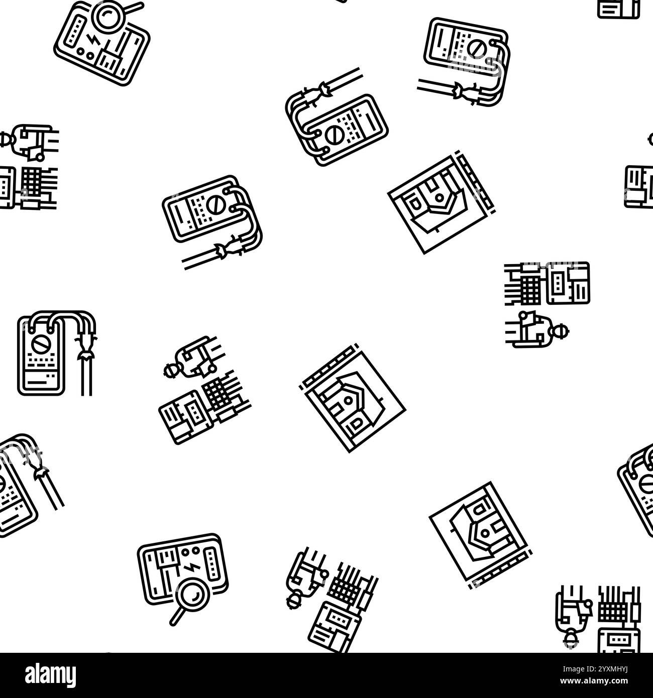 energy audit electricity building seamless pattern vector Stock Vector ...