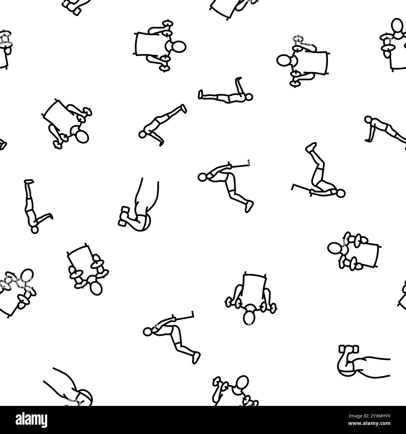 fitness exercise arm body workout seamless pattern vector Stock Vector Image & Art - Alamy