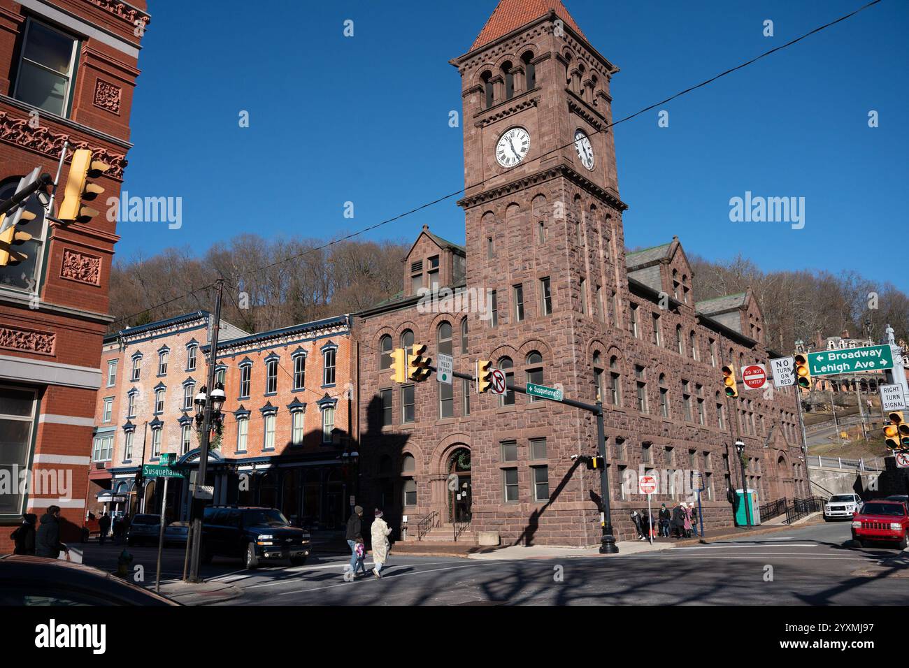 Jim Thorpe, PA - December 14, 2024: View of historic downtown Jim Thorpe, Pennsylvania during ...