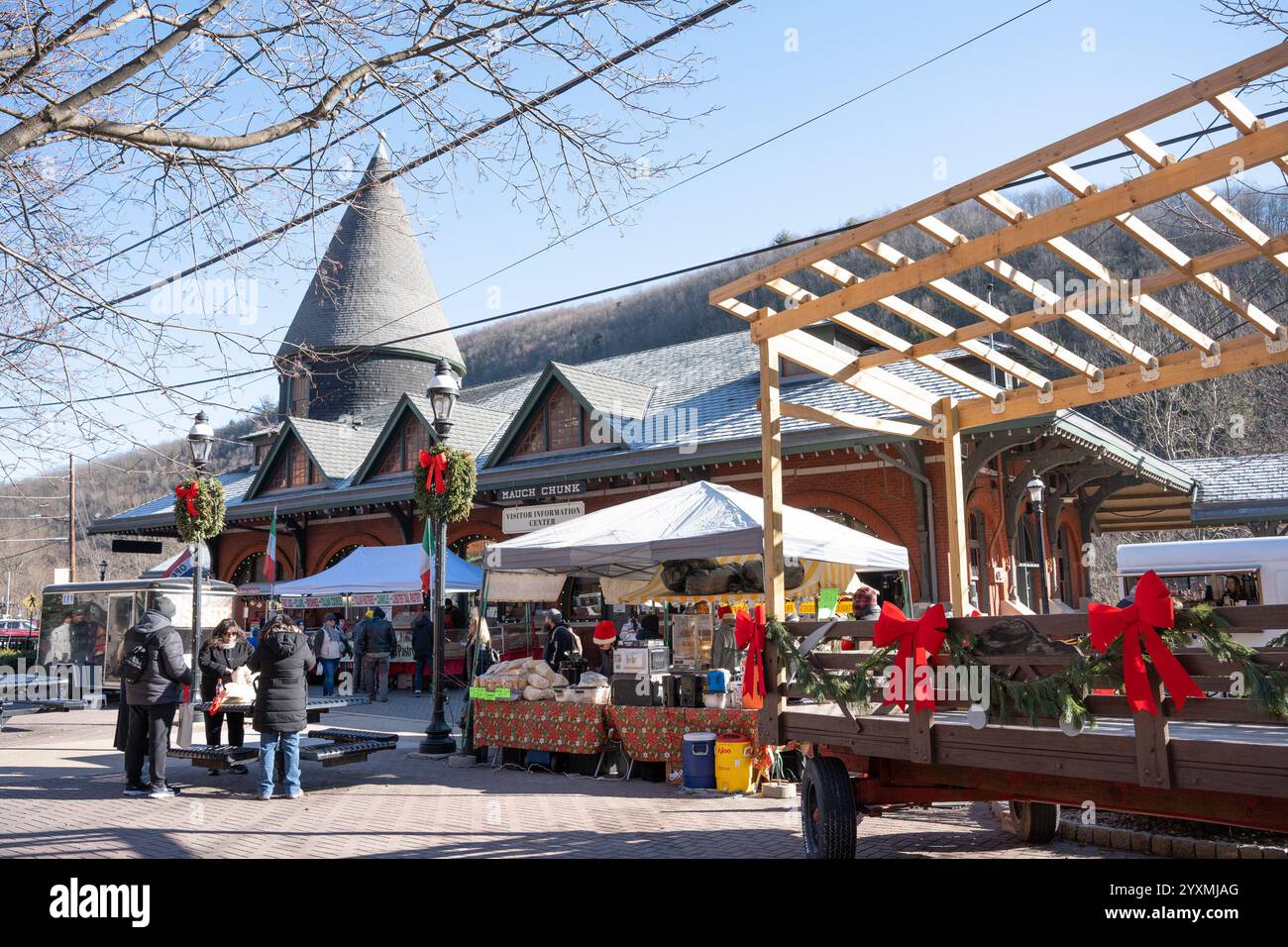 Jim Thorpe, PA - December 14, 2024: View of historic downtown Jim Thorpe, Pennsylvania during ...