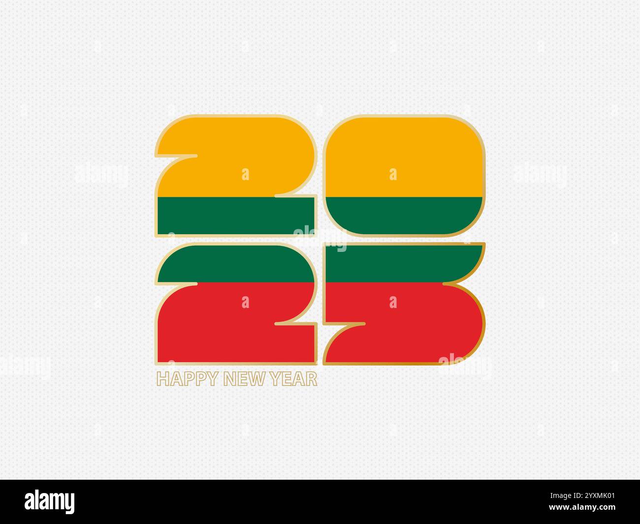 Abstract numbers 2025 with flag of Lithuania. Vector illustration Stock ...