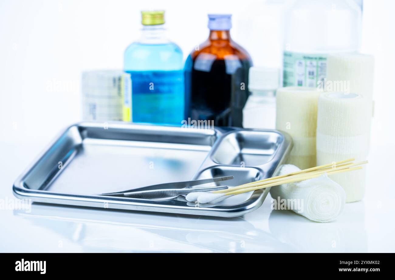 Medical equipment for treating infections. Wound care dressing set ...