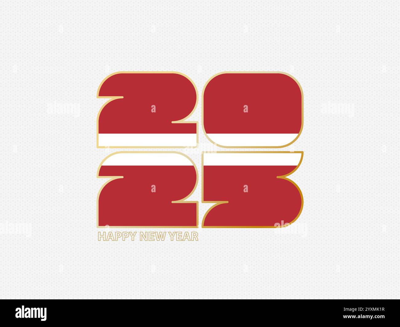 Abstract numbers 2025 with flag of Latvia. Vector illustration Stock ...