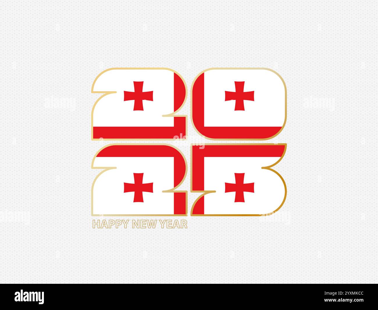 Abstract numbers 2025 with flag of Georgia. Vector illustration Stock ...