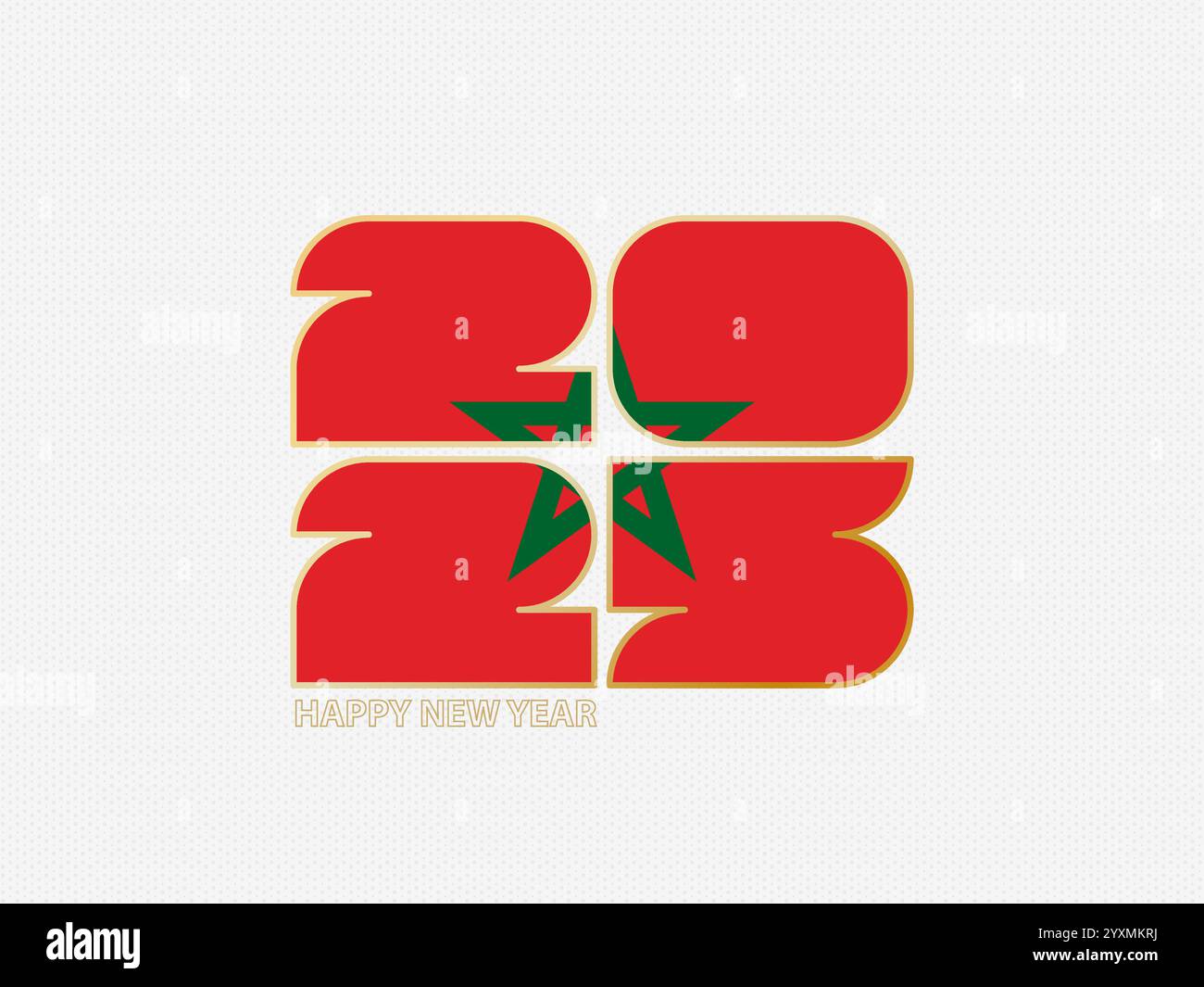 Abstract numbers 2025 with flag of Morocco. Vector illustration Stock ...
