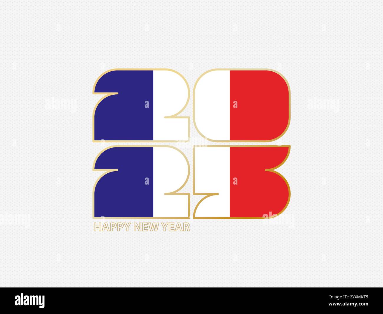 Abstract numbers 2025 with flag of France. Vector illustration Stock ...