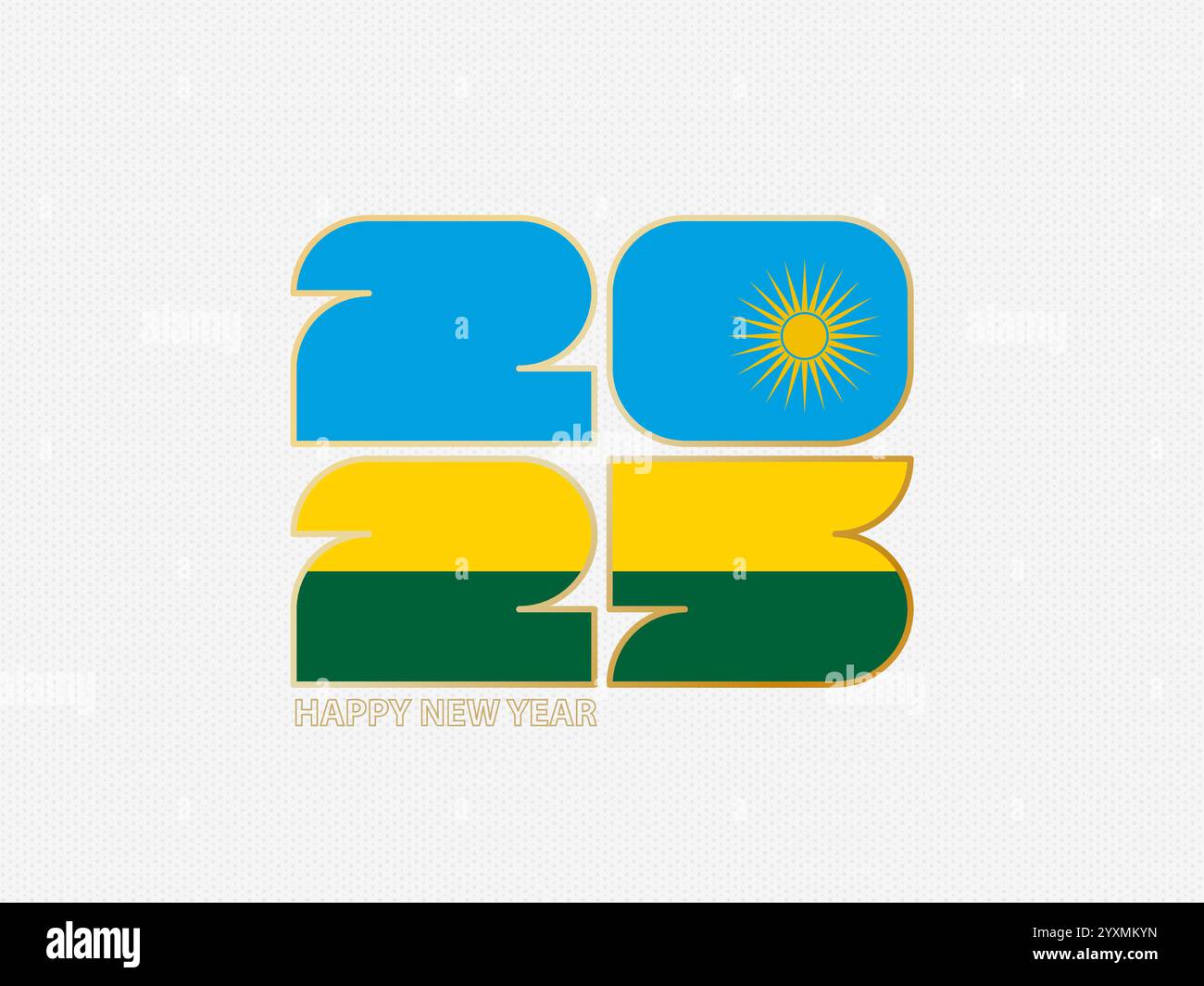 Abstract numbers 2025 with flag of Rwanda. Vector illustration Stock ...