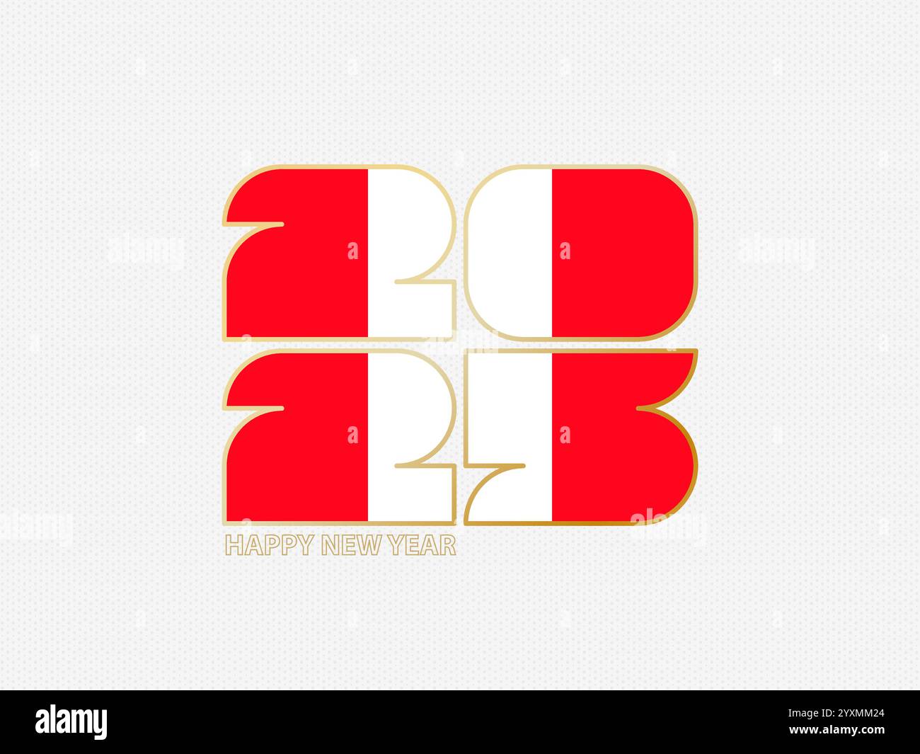 Abstract numbers 2025 with flag of Peru. Vector illustration Stock ...