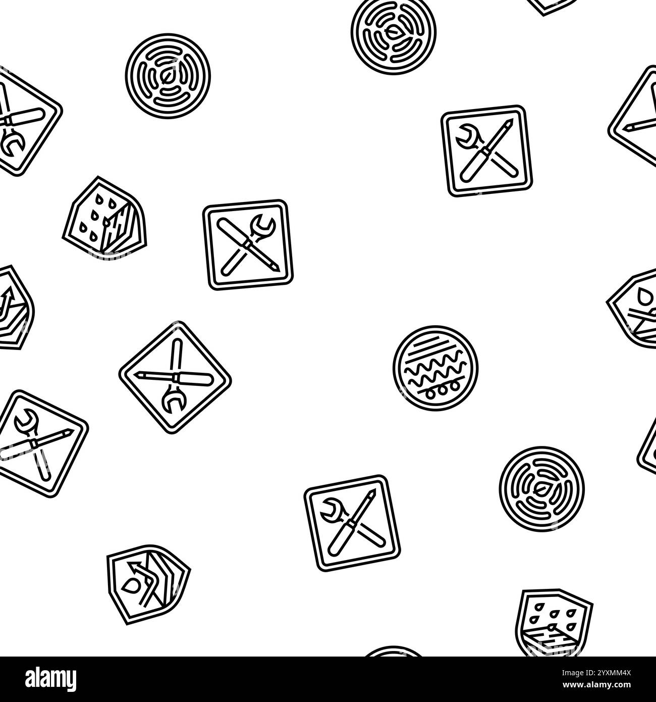 product caution label warning seamless pattern vector Stock Vector ...