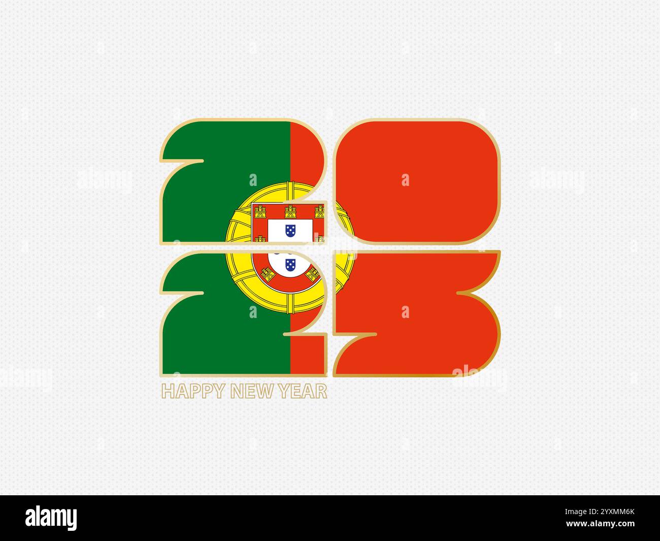 Abstract numbers 2025 with flag of Portugal. Vector illustration Stock ...