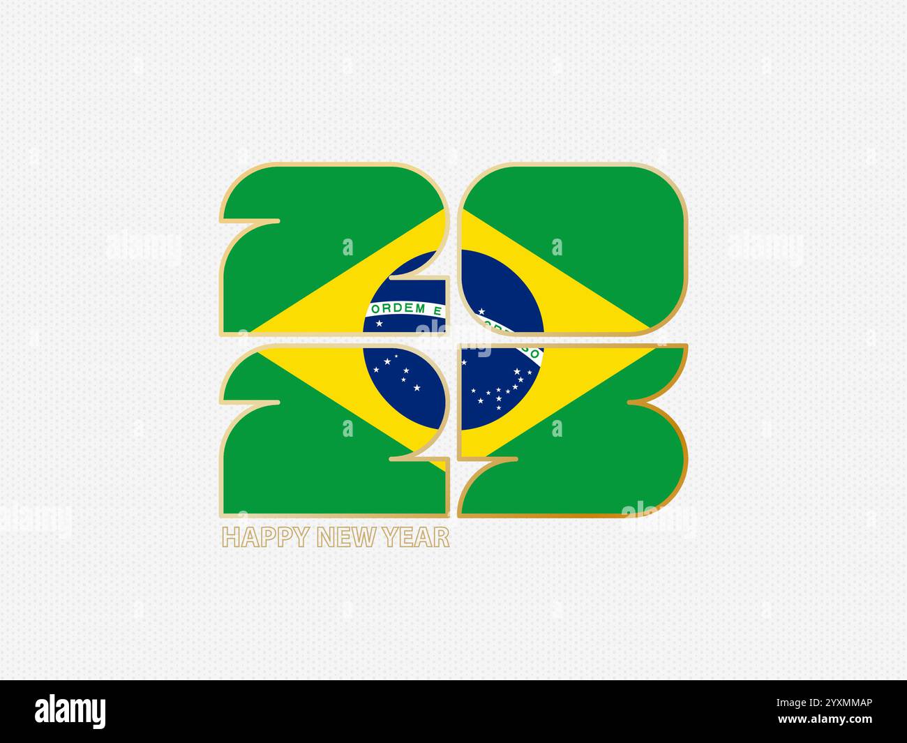 Abstract numbers 2025 with flag of Brazil. Vector illustration Stock ...