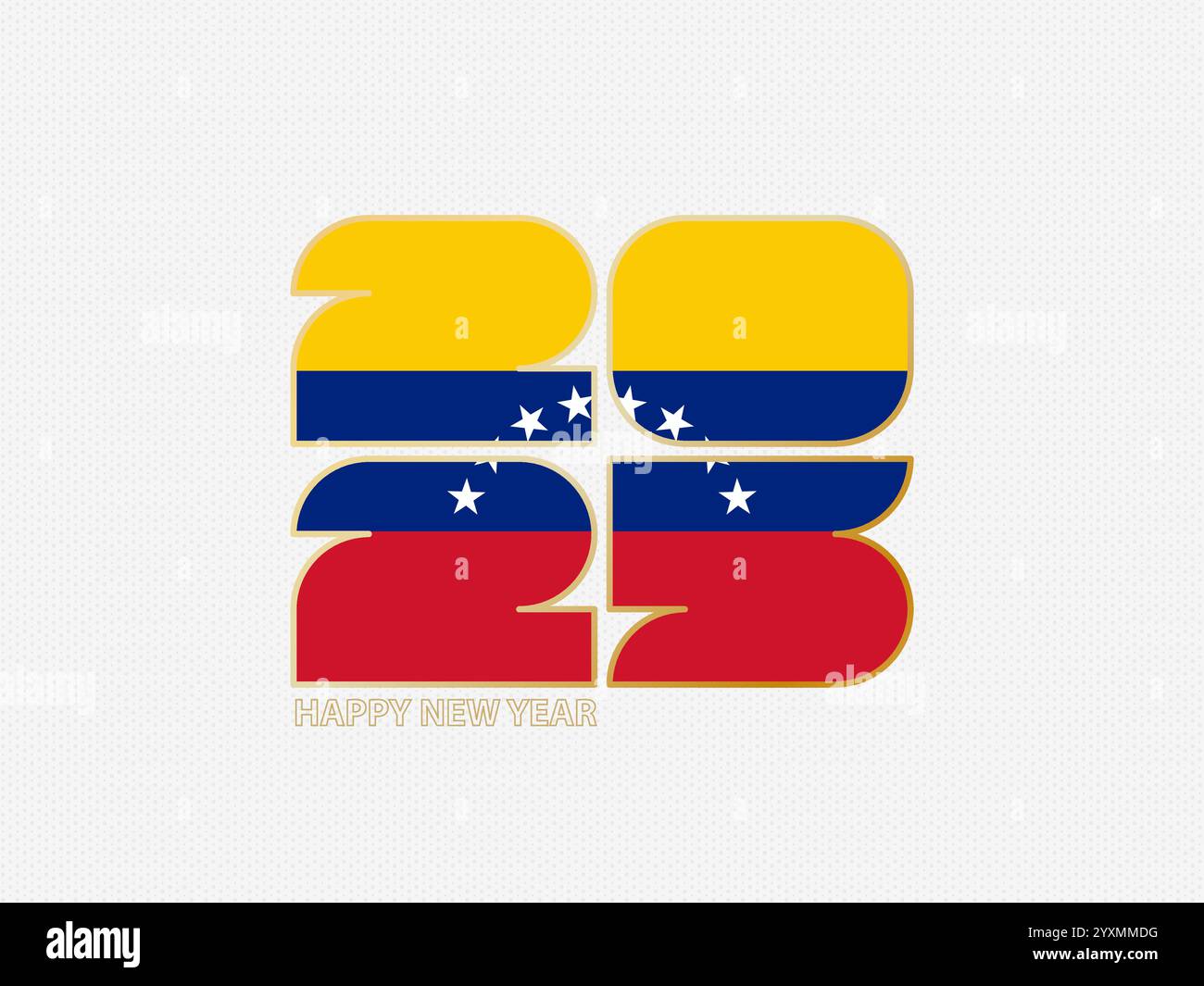 Abstract numbers 2025 with flag of Venezuela. Vector illustration Stock ...