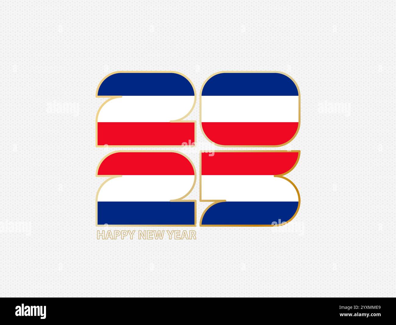 Abstract numbers 2025 with flag of Costa Rica. Vector illustration ...