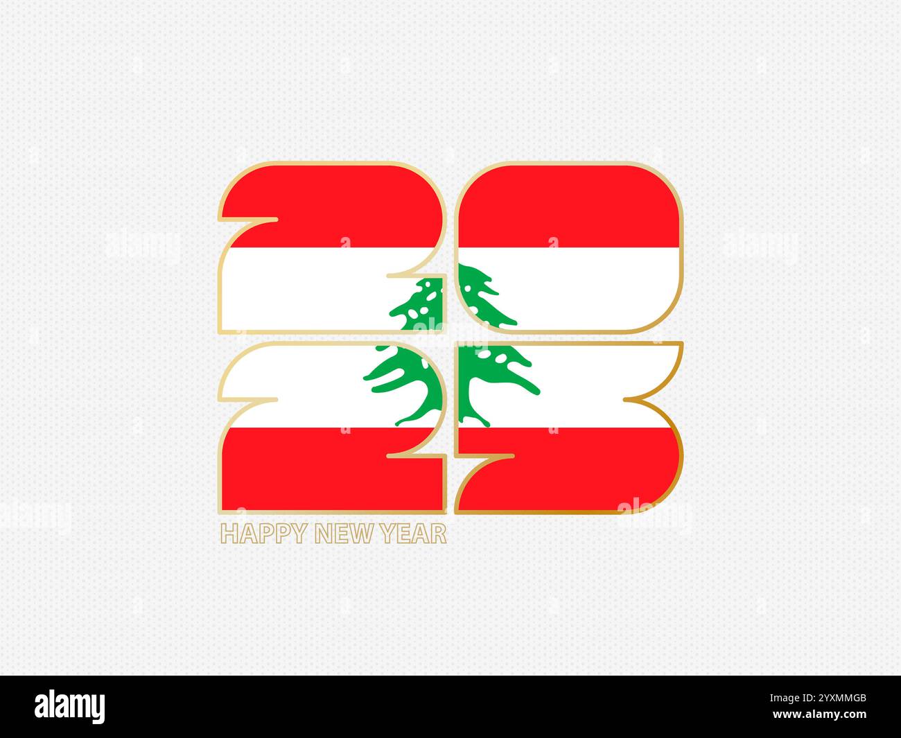 Abstract numbers 2025 with flag of Lebanon. Vector illustration Stock ...