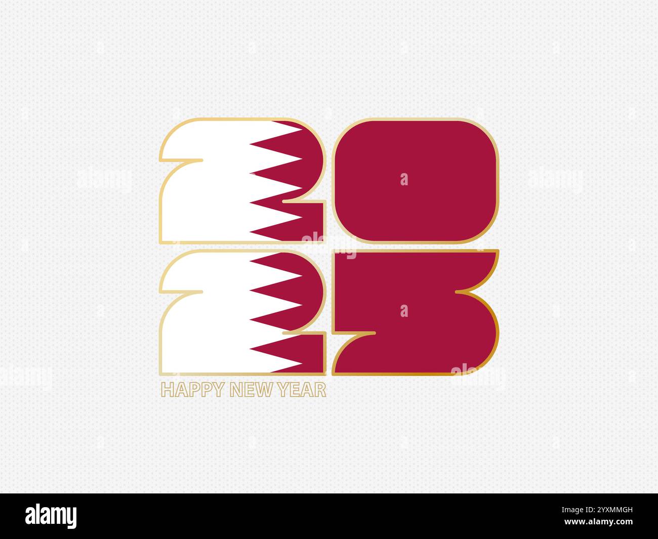 Abstract numbers 2025 with flag of Qatar. Vector illustration Stock ...