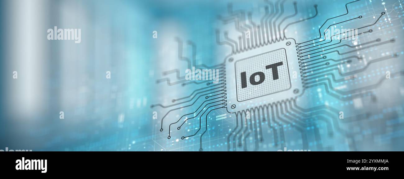 IoT Connecting Smart Devices Illustrated on a Processor Stock Photo - Alamy