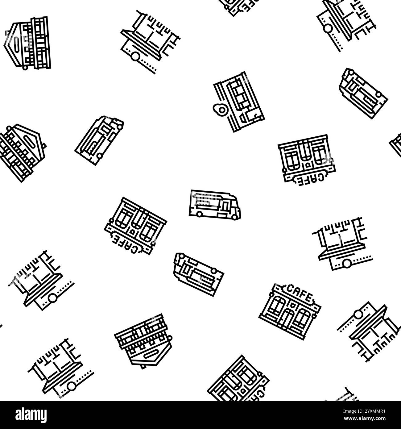 street cafe food burger festival seamless pattern vector Stock Vector Image & Art - Alamy