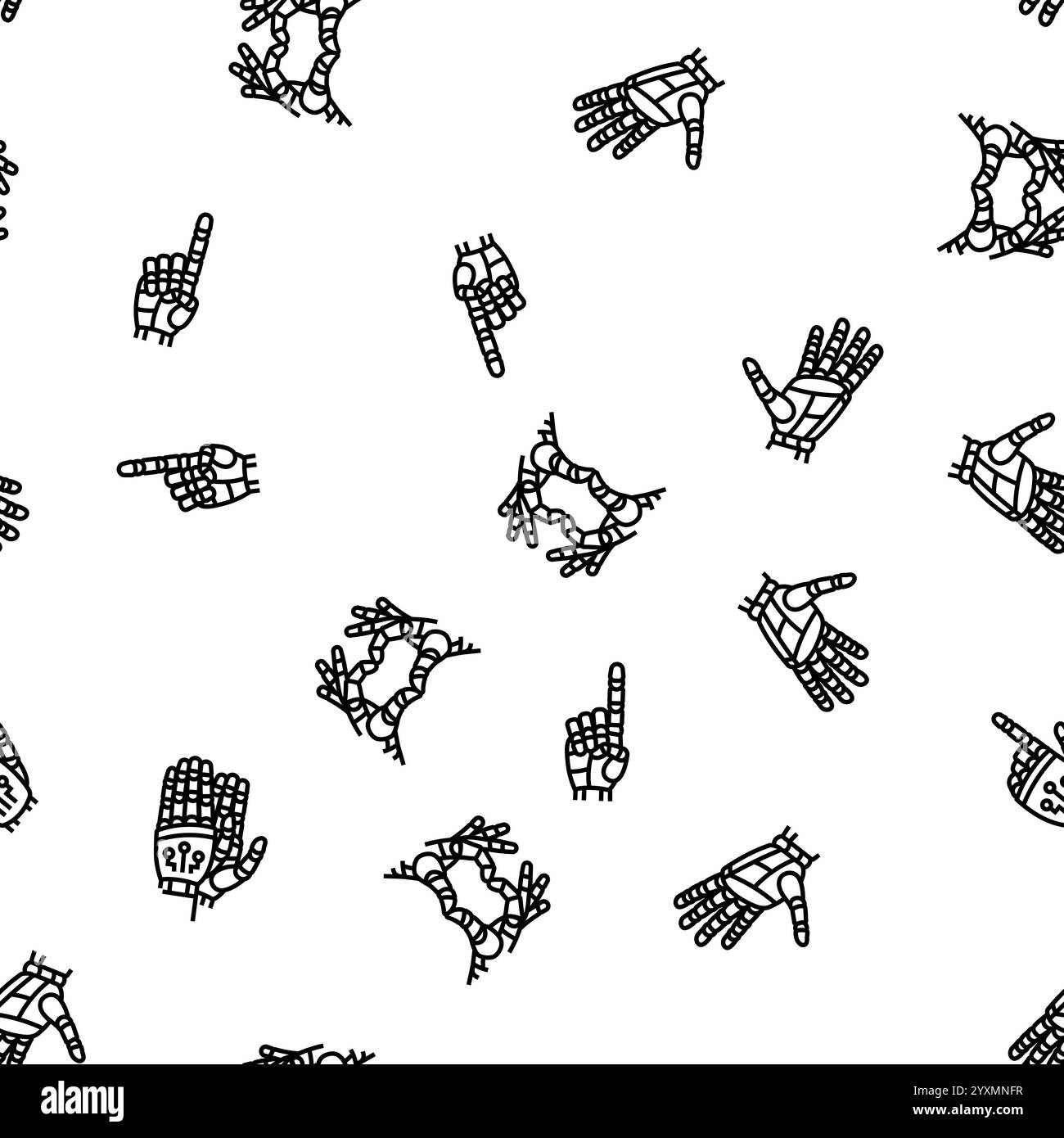robot hand gesture ai digital seamless pattern vector Stock Vector Image & Art - Alamy
