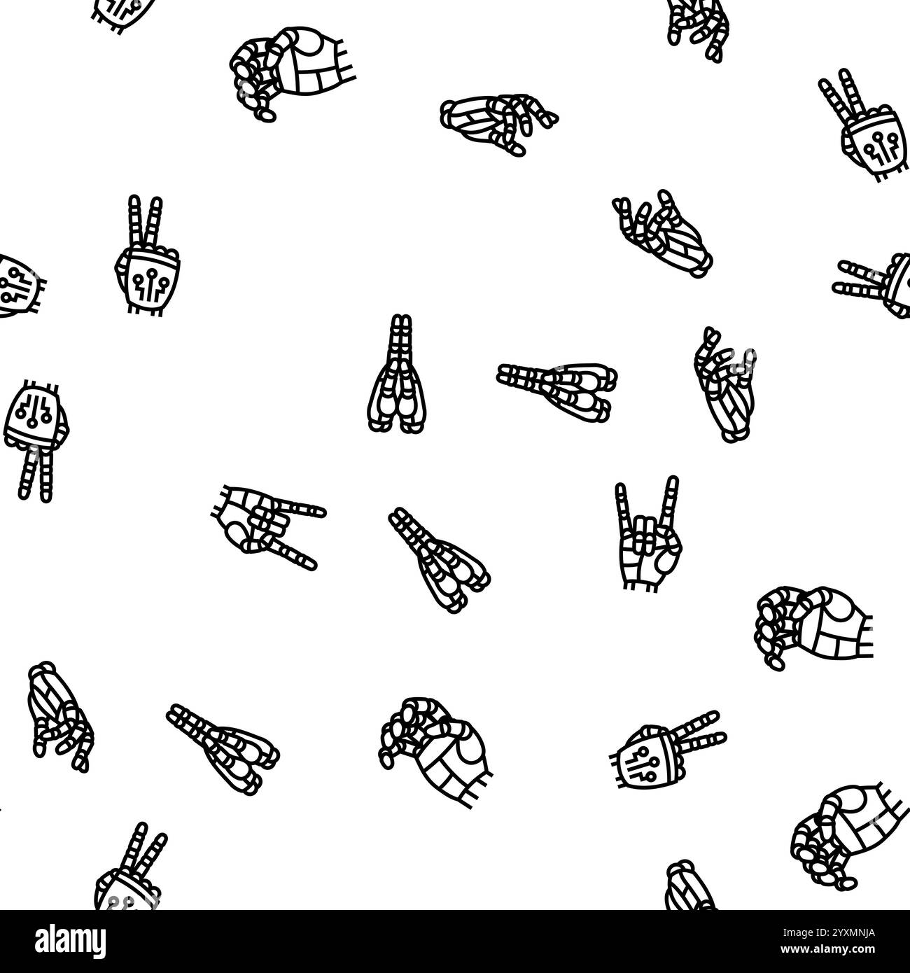 robot hand gesture ai digital seamless pattern vector Stock Vector Image & Art - Alamy