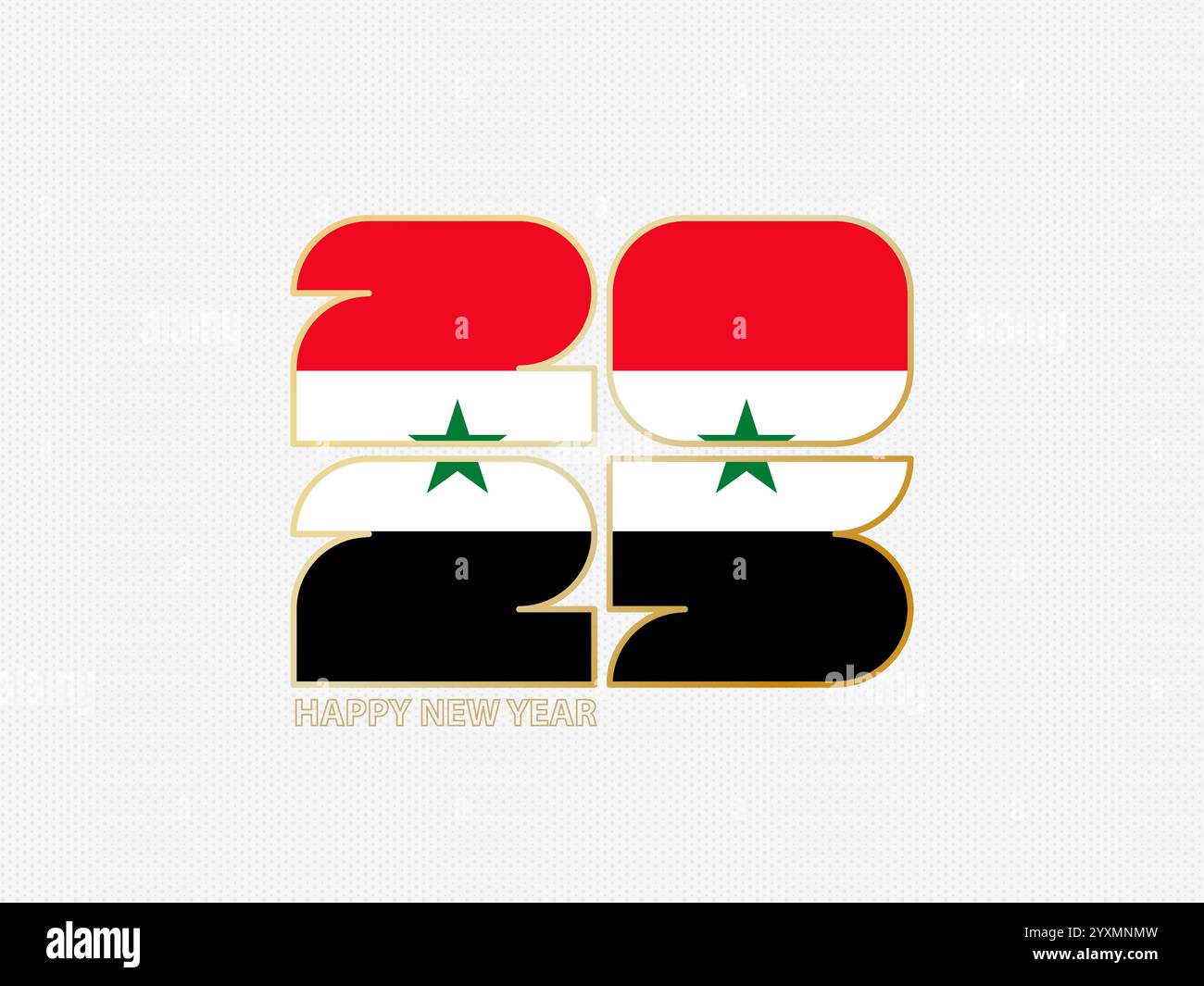 Abstract numbers 2025 with flag of Syria. Vector illustration Stock ...
