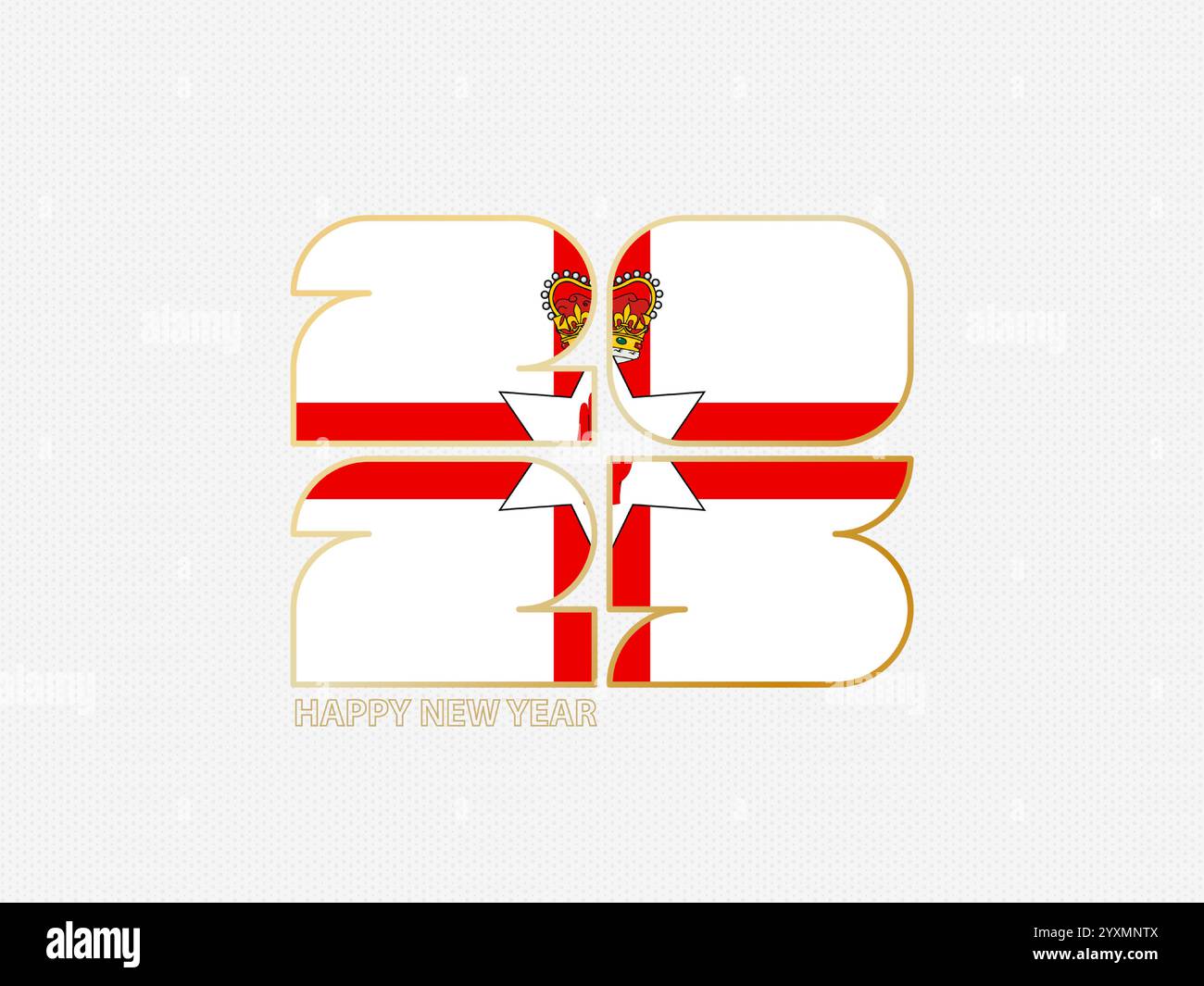 Abstract numbers 2025 with flag of Northern Ireland. Vector ...