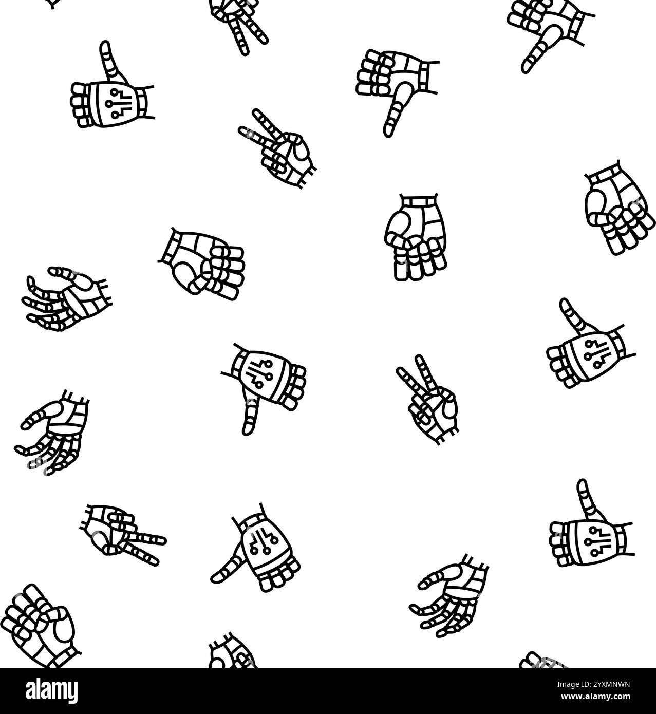 robot hand gesture ai digital seamless pattern vector Stock Vector Image & Art - Alamy