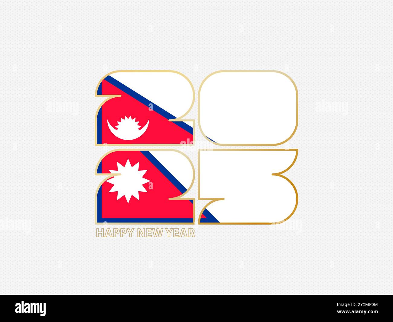 Abstract numbers 2025 with flag of Nepal. Vector illustration Stock ...
