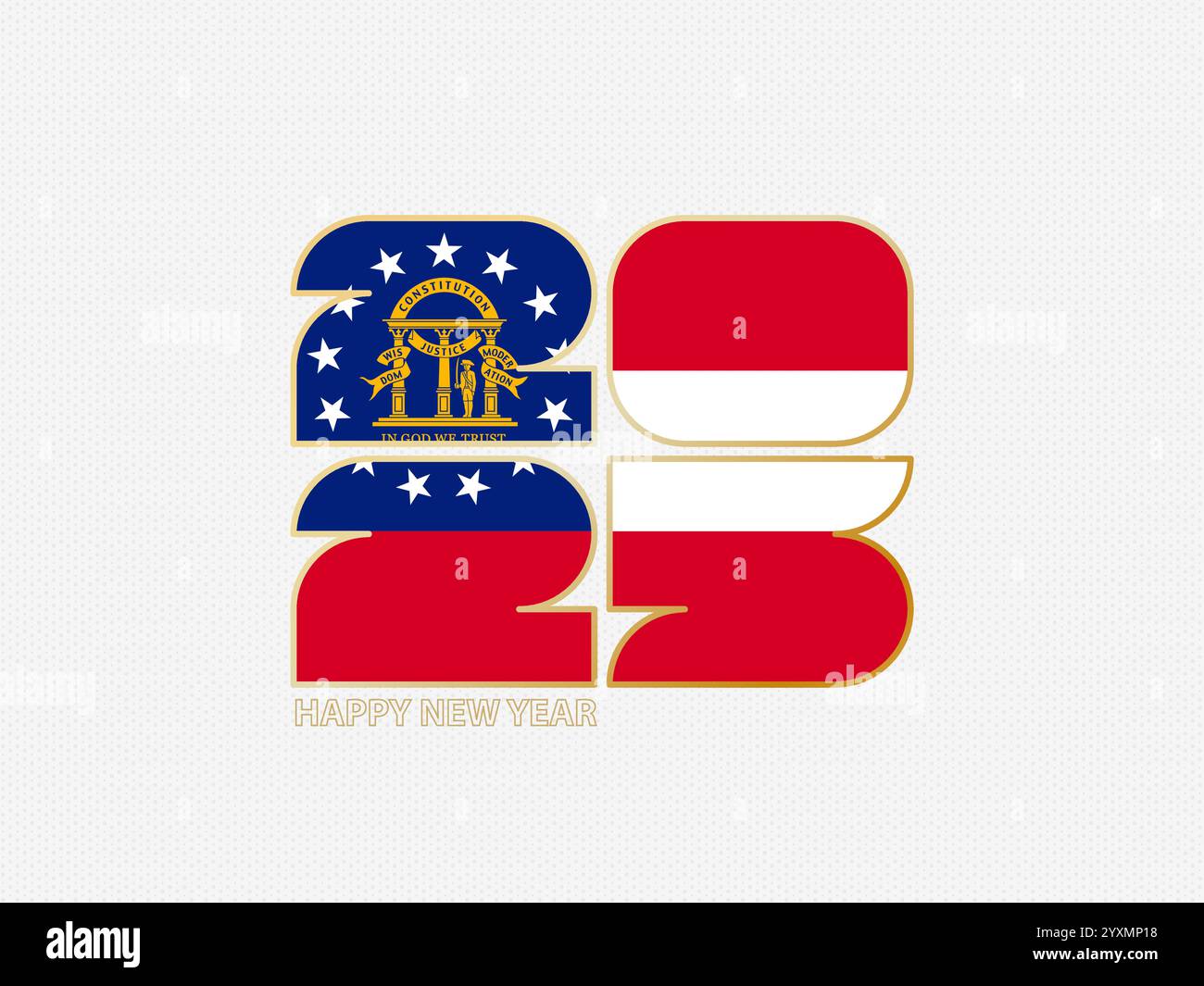 Abstract numbers 2025 with flag of Georgia. Vector illustration Stock ...