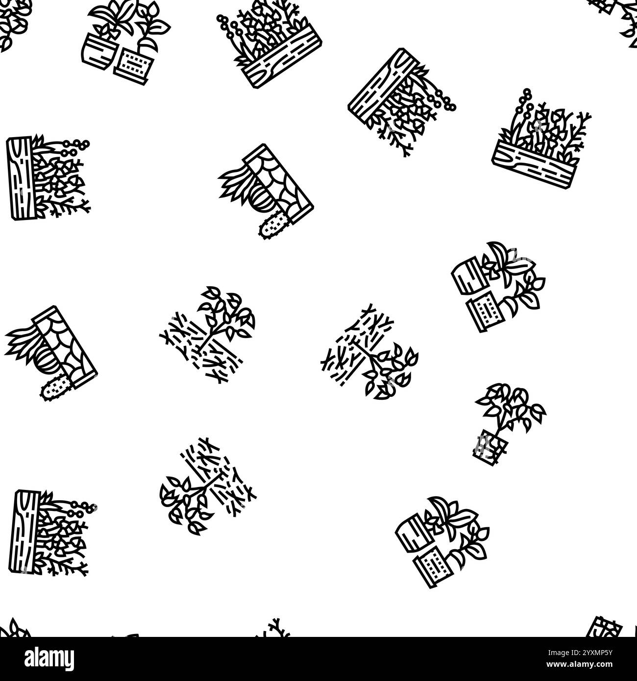 urban gardening agriculture green seamless pattern vector Stock Vector ...