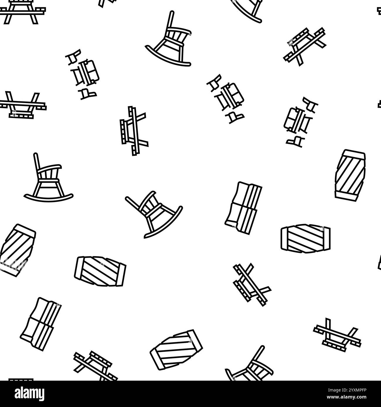 outdoor furniture patio garden seamless pattern vector Stock Vector ...