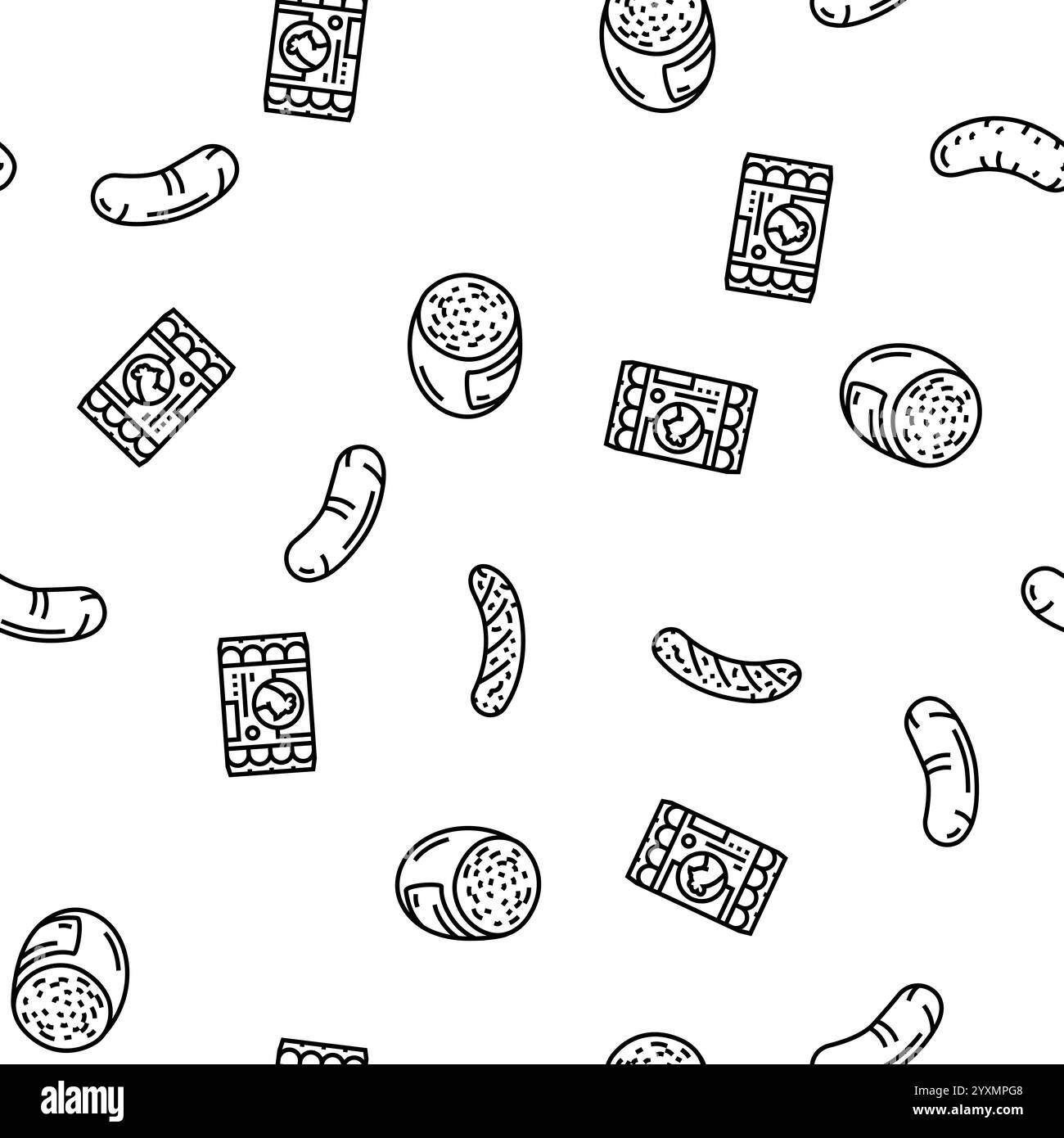 sausage grill barbecue pork seamless pattern vector Stock Vector Image ...